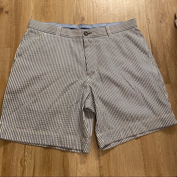 Time Flies | Shorts | Time Flies Blue Seersucker Shorts | Poshmark